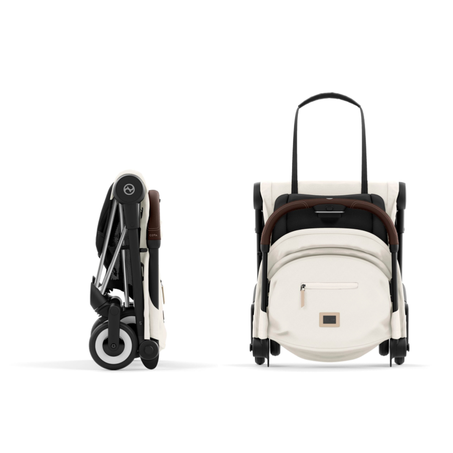 Poussette Coya Cybex blanche et chrome - Bébé & Compagnie